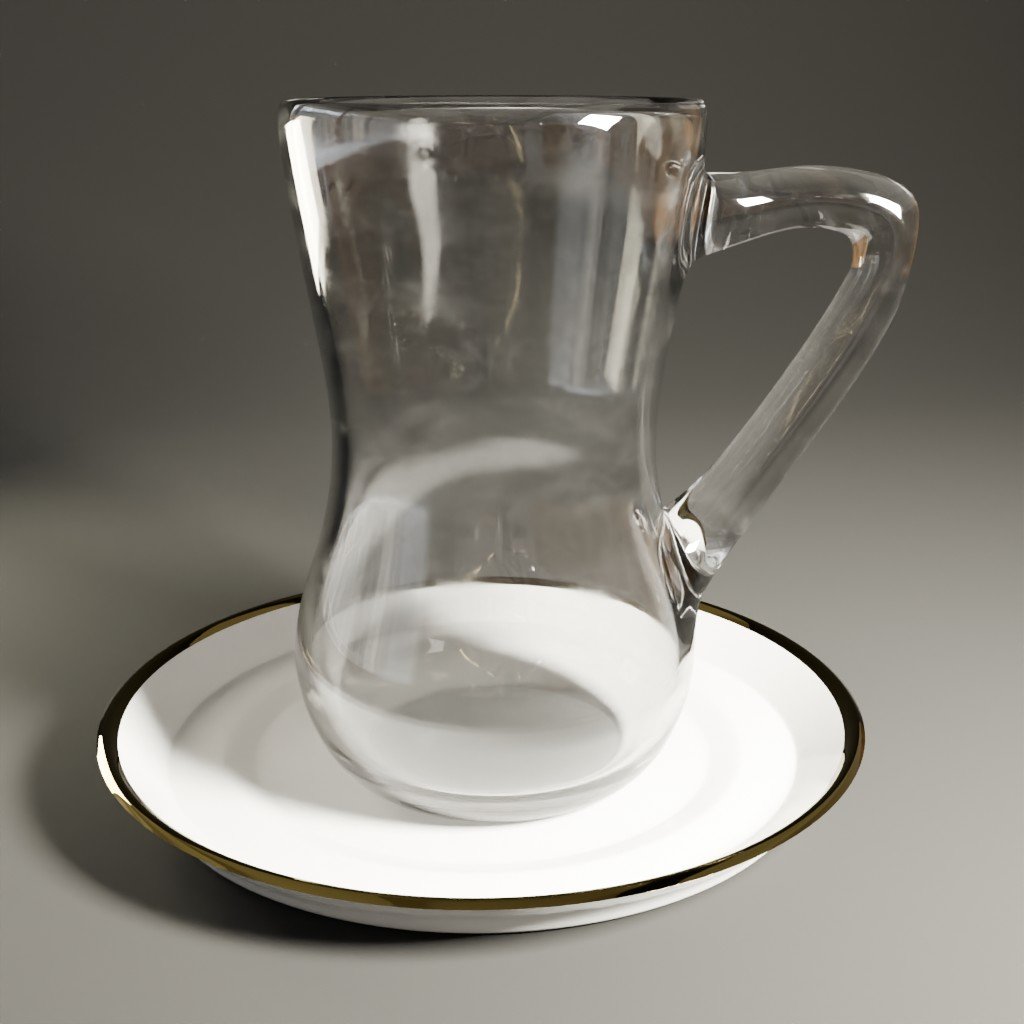 Glass and saucer | Tableware Sets models | BlenderKit