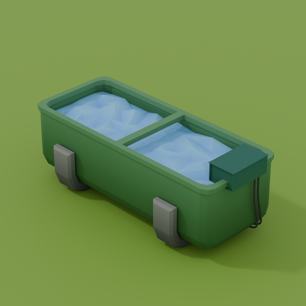 Low Poly Water Trough | Exterior Elements models | BlenderKit