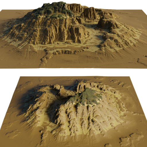 Island Canyon Mountains | FREE Terrains models | BlenderKit