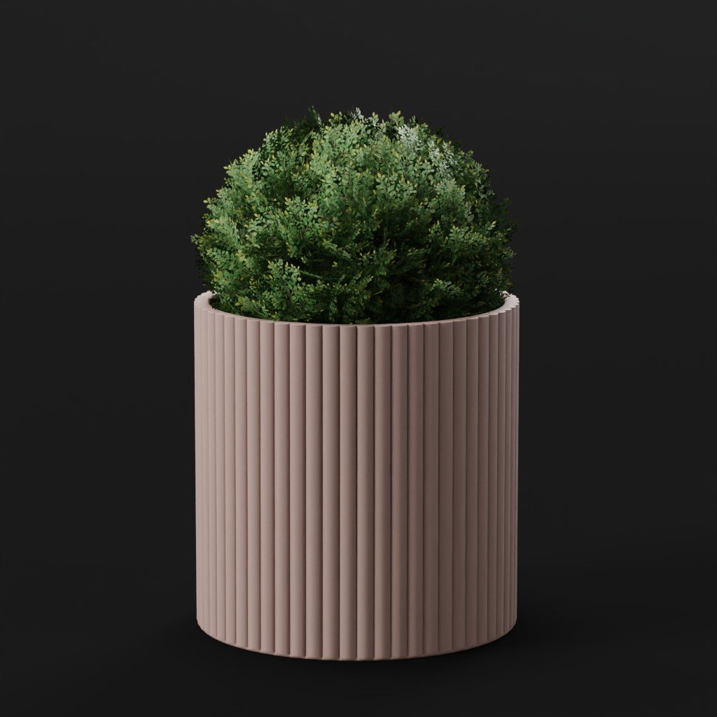 Yellow Small Flowers Pot Large | Outdoor Plants models | BlenderKit