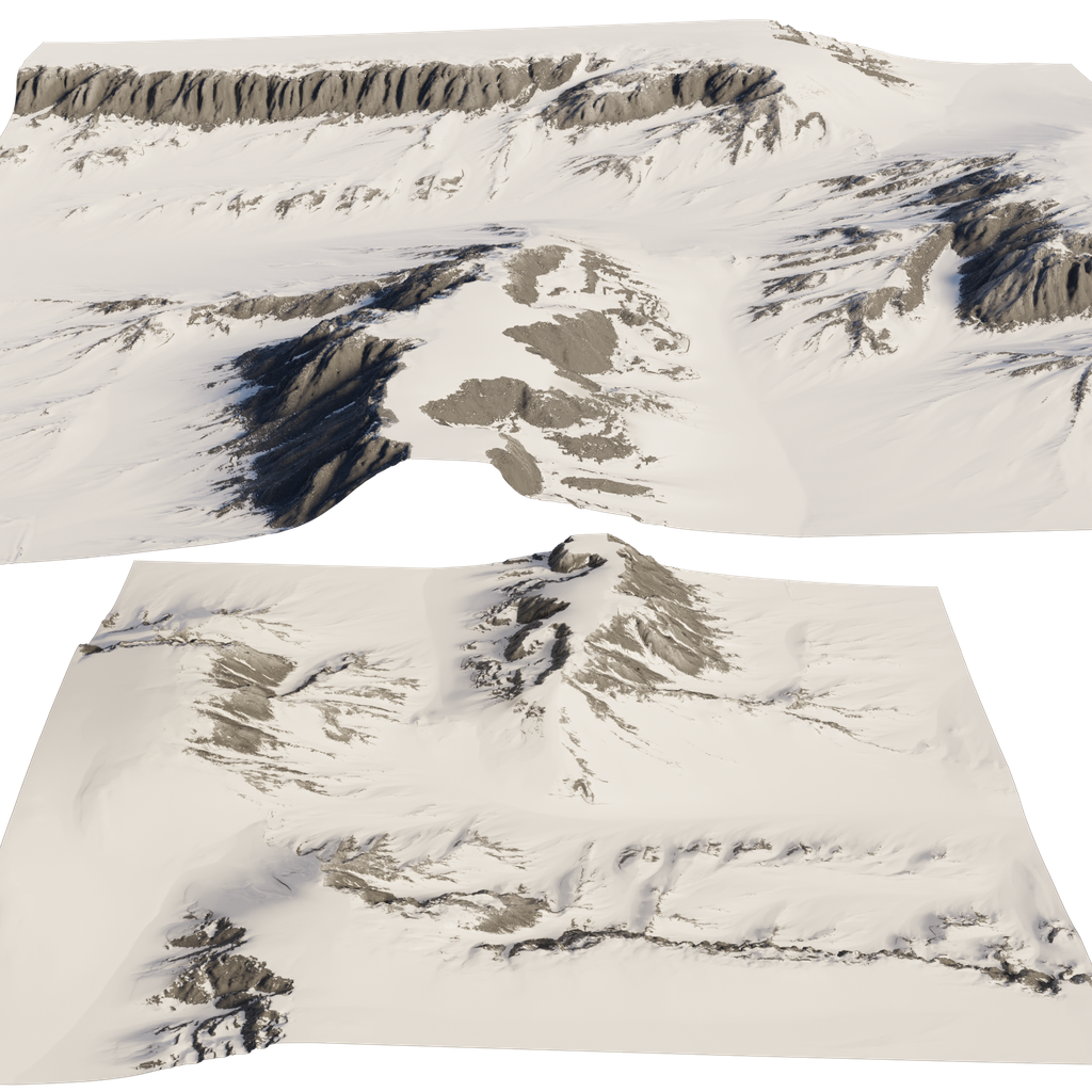 Snow Cliffs Classic Mountains | FREE Terrains models | BlenderKit