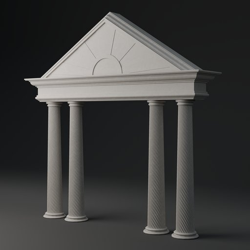 Marble Classical Pediment | Facades models | BlenderKit
