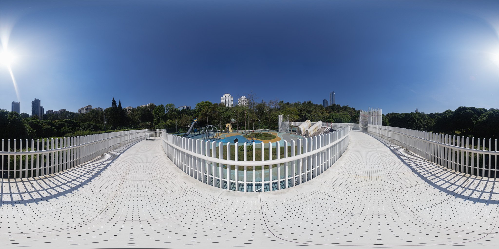 White iron bridge at noon | Nature HDRis | BlenderKit