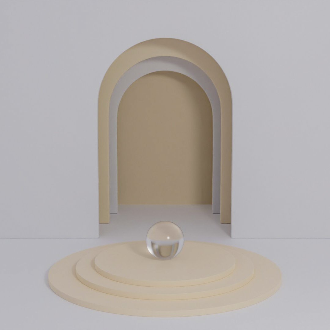 Aesthetic rounded podium and gate | Product Visualization scenes ...