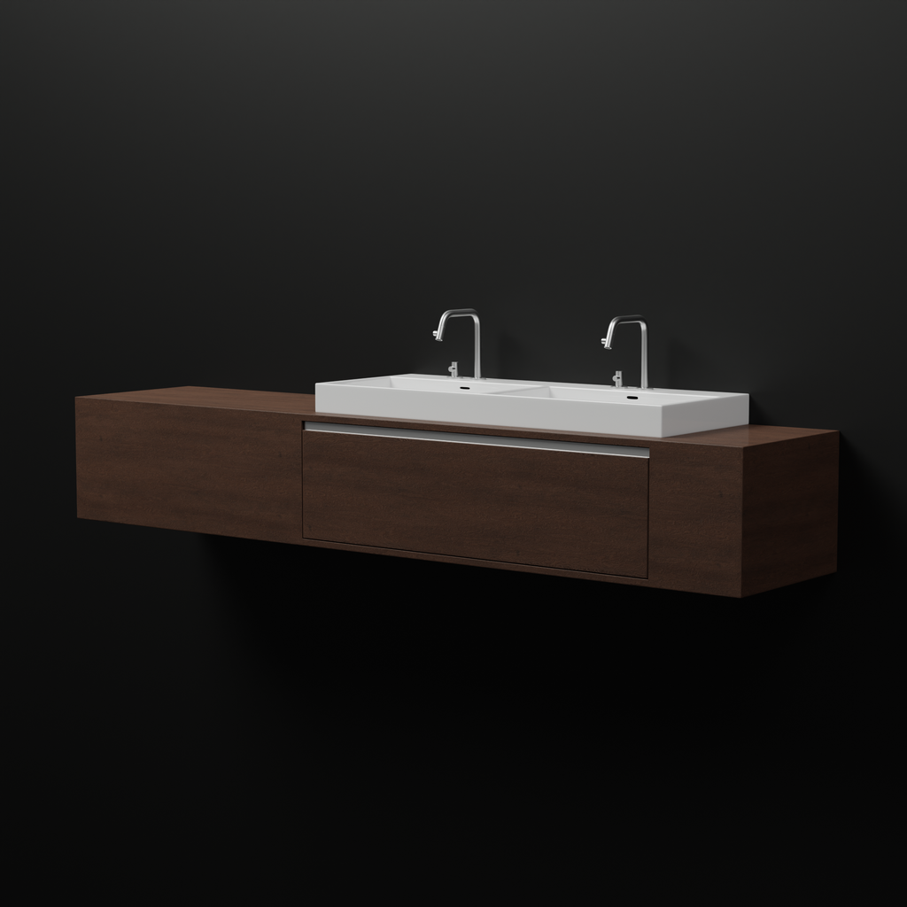 Wooden basin with brushed metal tap | FREE 3D Wash Basin models ...