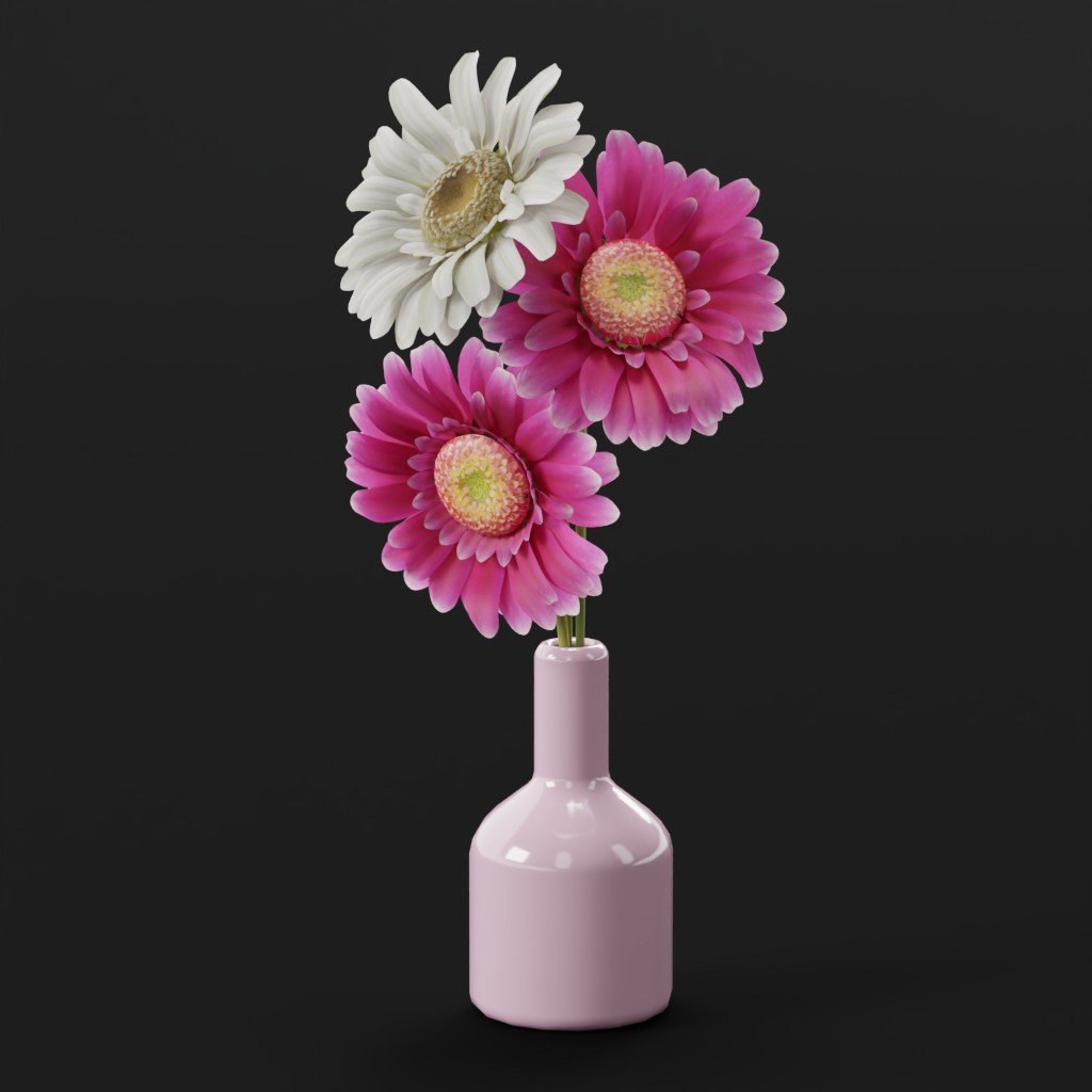 Pink Gerbera Daisy Bouquet | Indoor Plants models | BlenderKit
