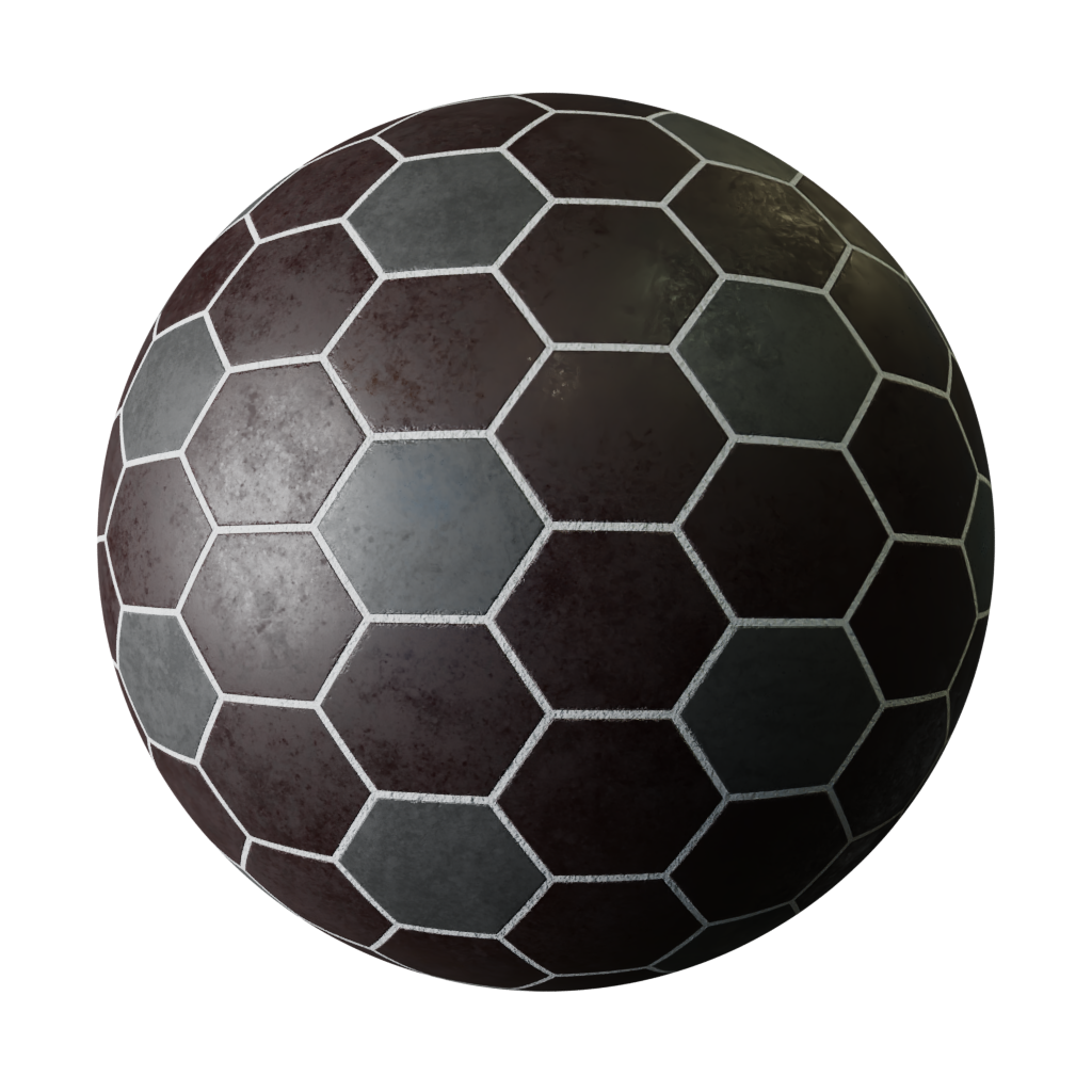 Hexa checker tiles texture reddish | FREE tiles materials | BlenderKit