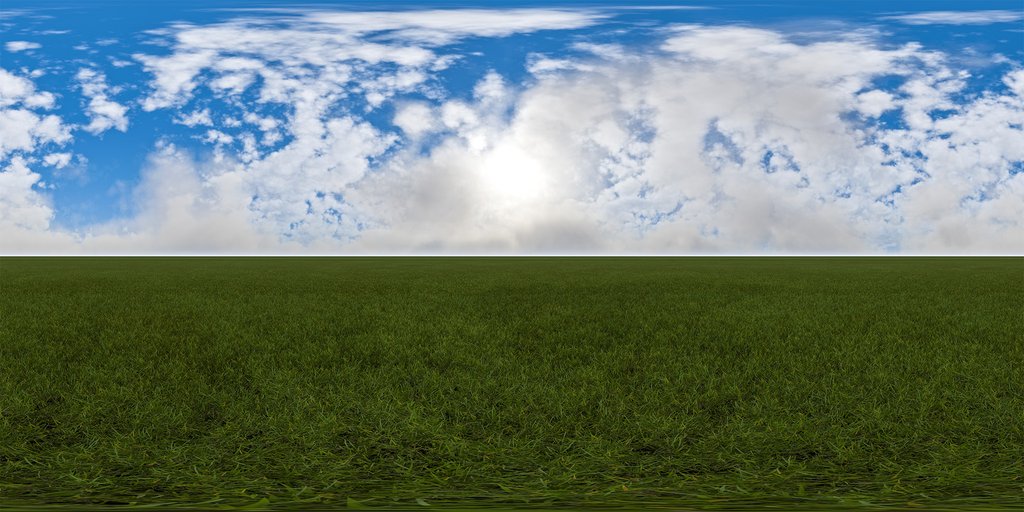 Green grass cloudy blue sky pure sky | Landscapes HDRis | BlenderKit