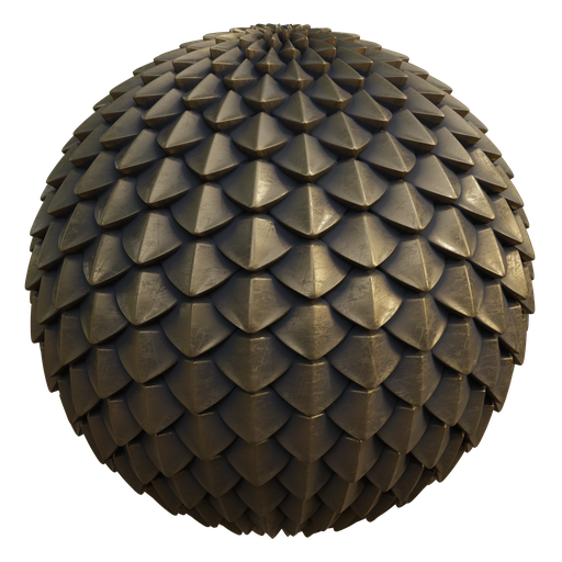 Brass Metal Scale Armour - 01 | FREE metal materials | BlenderKit
