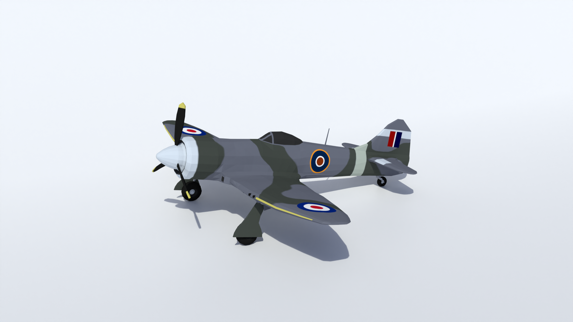 Low Poly Hawker Tempest MKII | Historical Planes 3D Models models ...