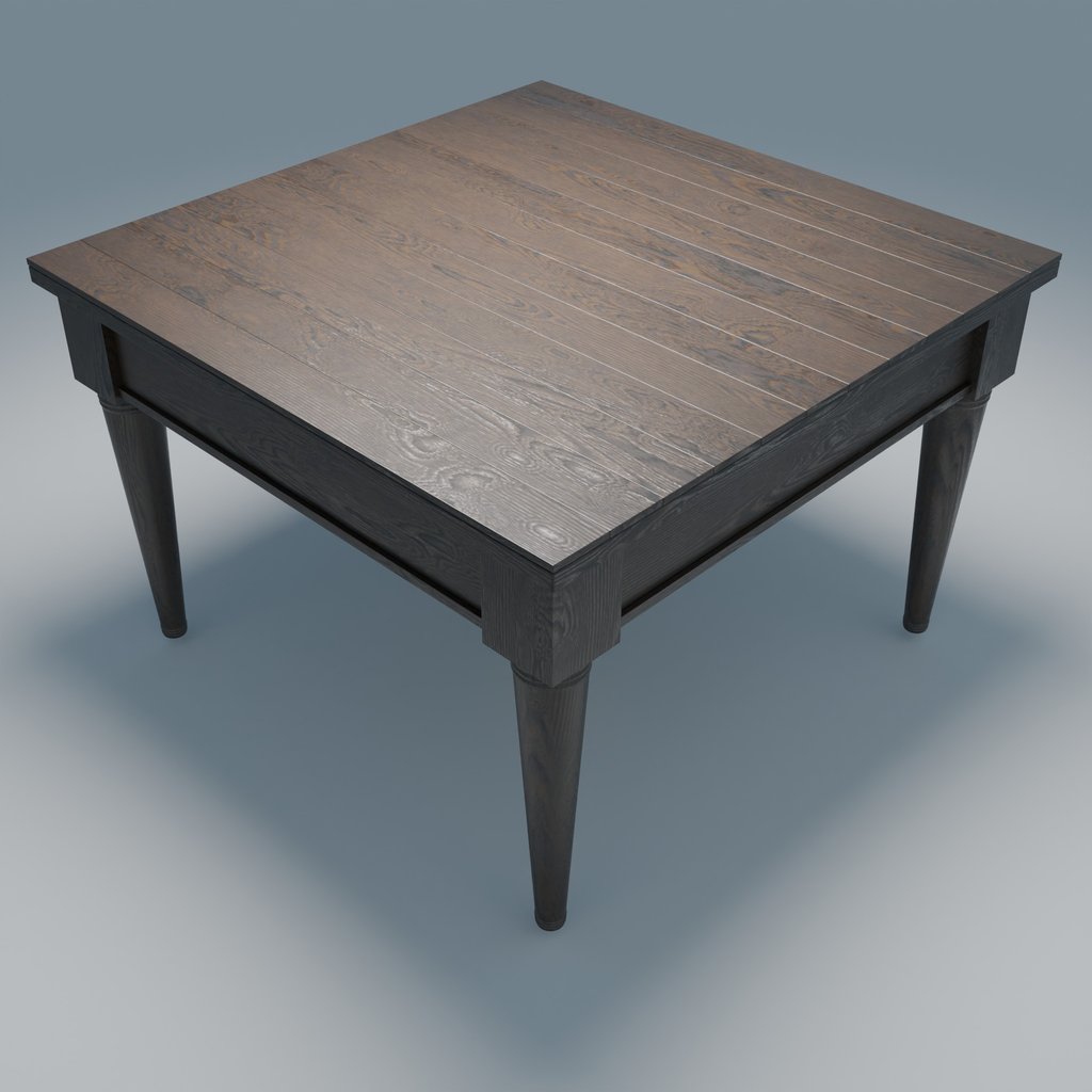 Varnish Wenge Wood Square coffee table | FREE Tables models | BlenderKit