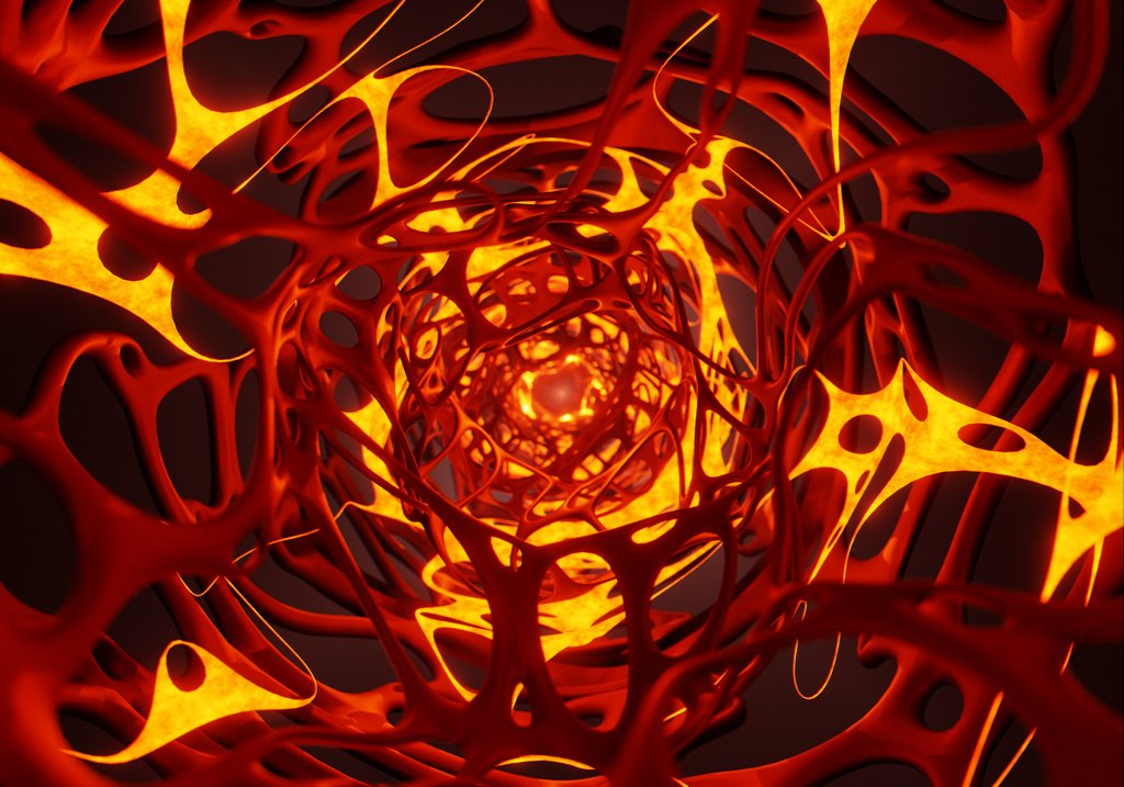 Fiery Organic Tunnel | Abstract scenes | BlenderKit