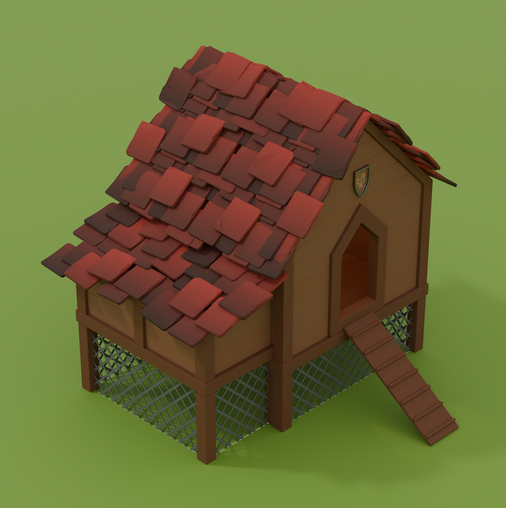 Low Poly Chicken Coop | Miscellaneous models | BlenderKit