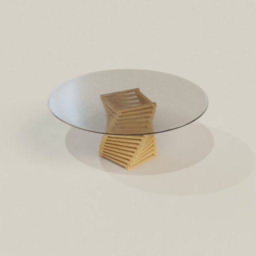 Coffee Table Twisted Wood Leg | FREE Tables models | BlenderKit