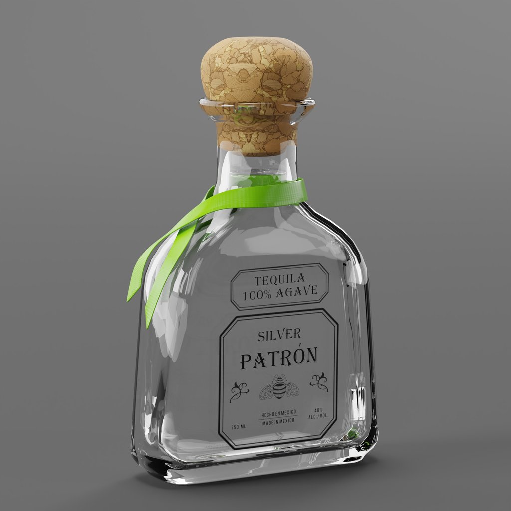 BlenderKit | Download the Silver Patron Tequila model