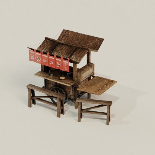 Ramen food-cart | Urban Environment models | BlenderKit