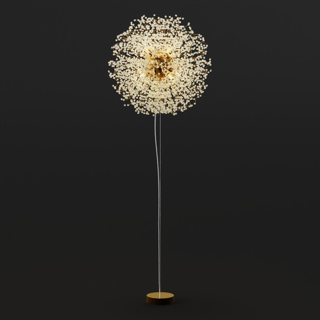 Dandelion Crystal Chandelier | Ceiling Lights models | BlenderKit
