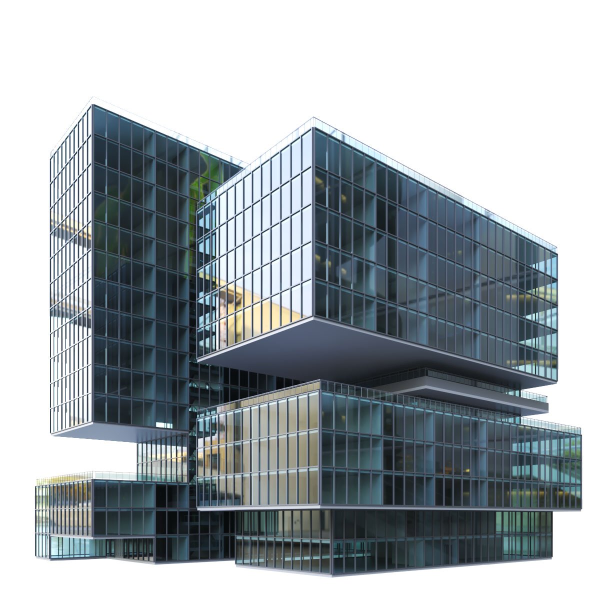 Building Modern Glass | Commercial Buildings models | BlenderKit