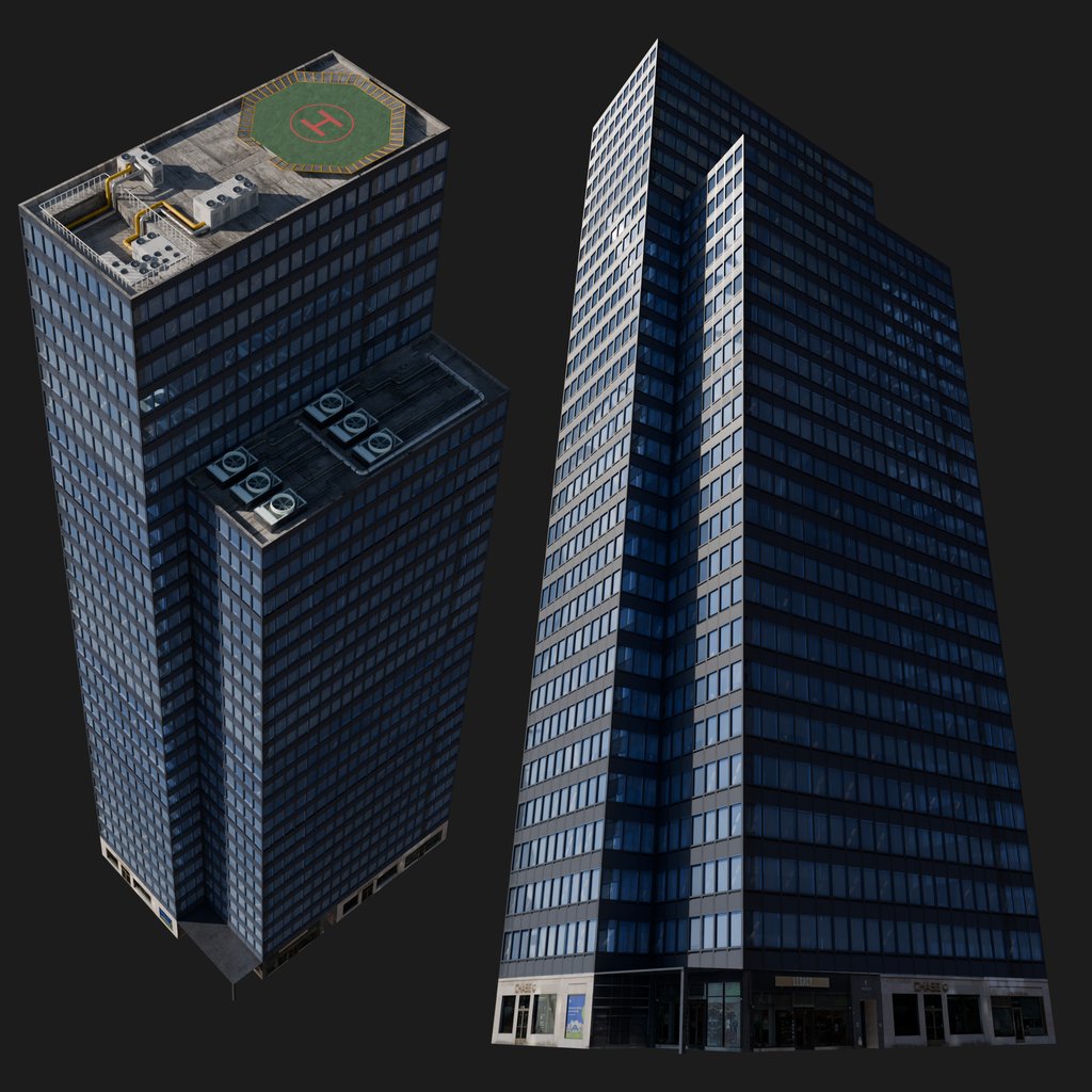 Modern Highrise Office Tower | Private Buildings models | BlenderKit