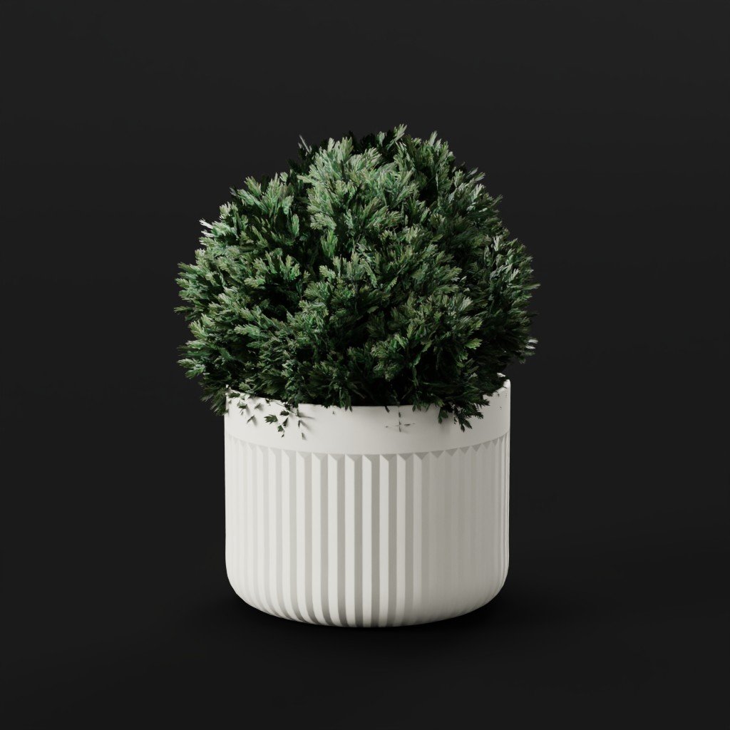 Juniper Bush Trim Pot | Outdoor Plants models | BlenderKit