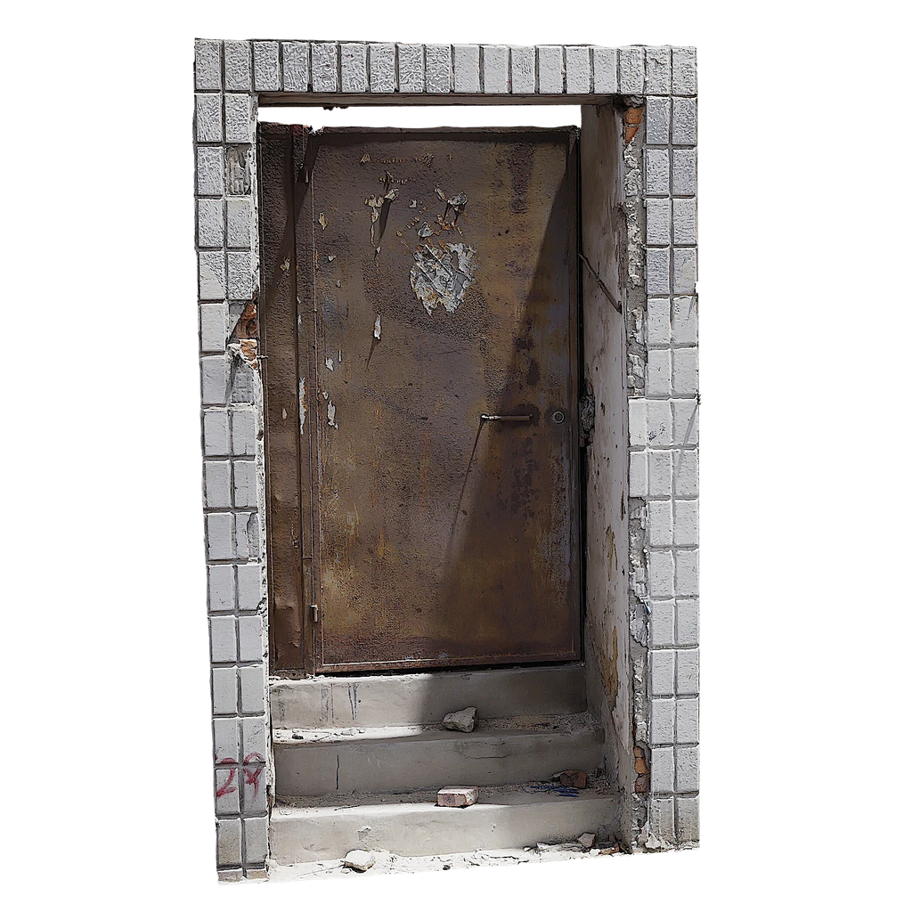 Scan Brick Wall Door Metal White | FREE Doors models | BlenderKit