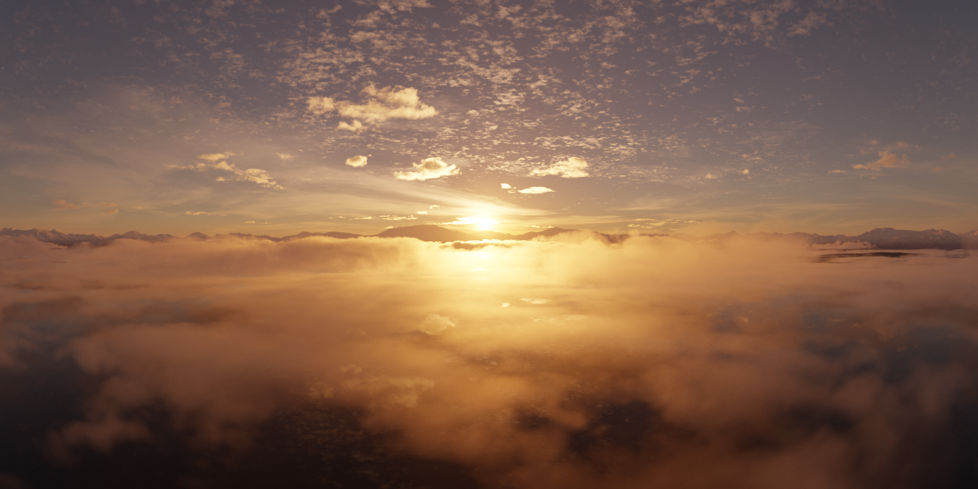 Dramatic Sunset over Clouds | Landscapes HDRis | BlenderKit