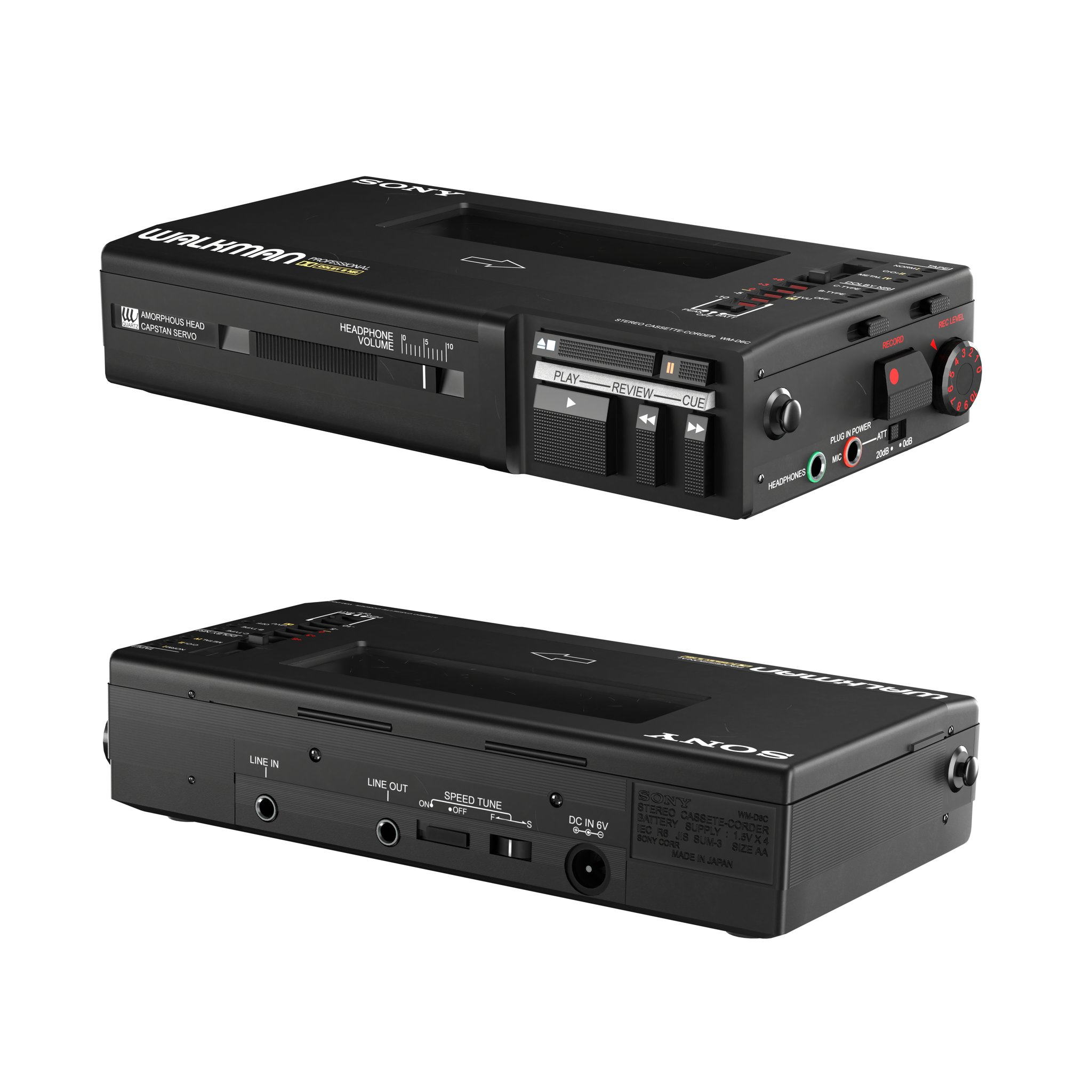 Sony Walkman-DC6 Cassette Recorder | Audio Devices models | BlenderKit