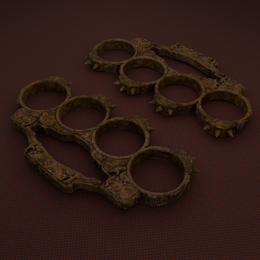 Copper Spiked Knuckles | FREE Weapons & Armors models | BlenderKit