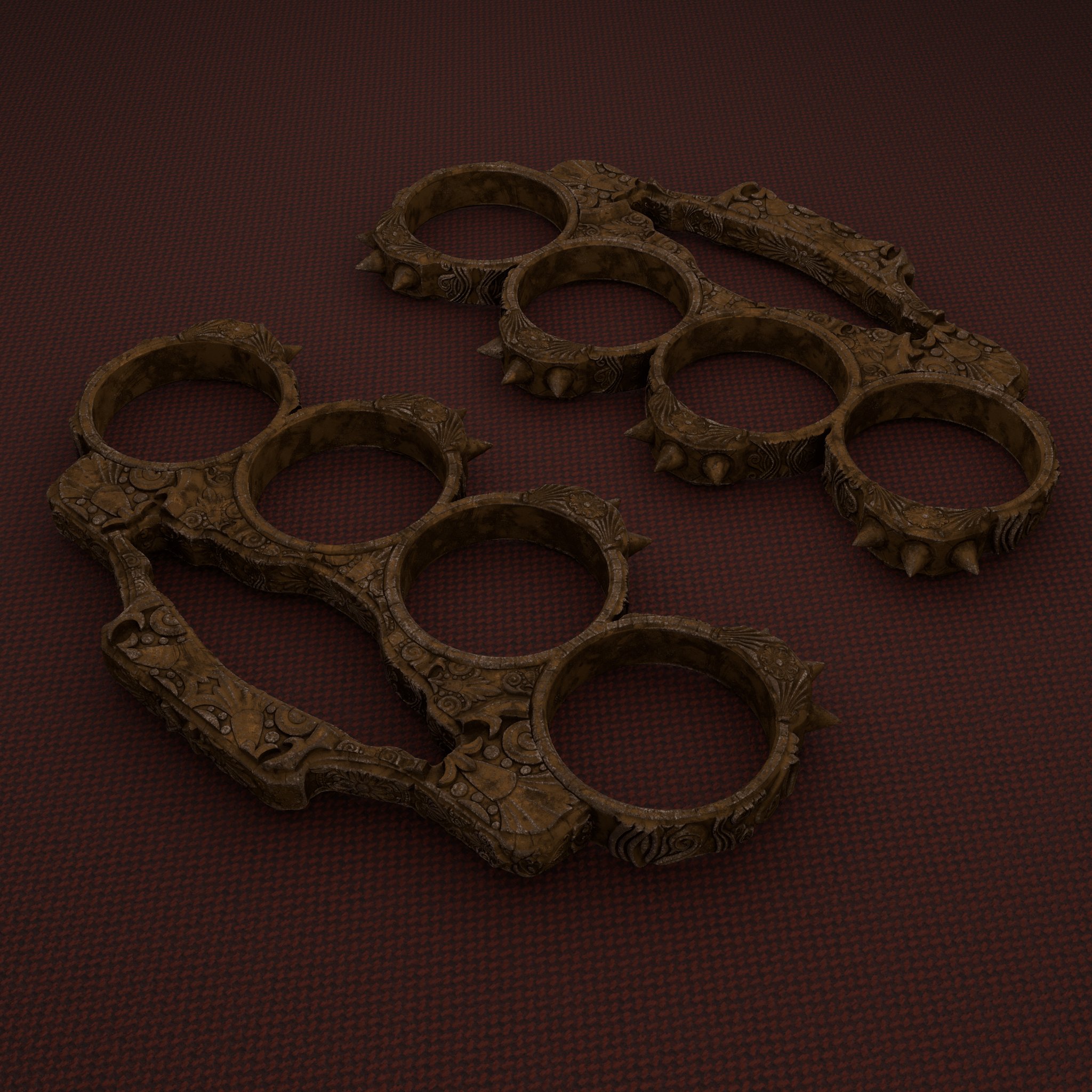 Copper Spiked Knuckles | FREE Weapons & Armors models | BlenderKit