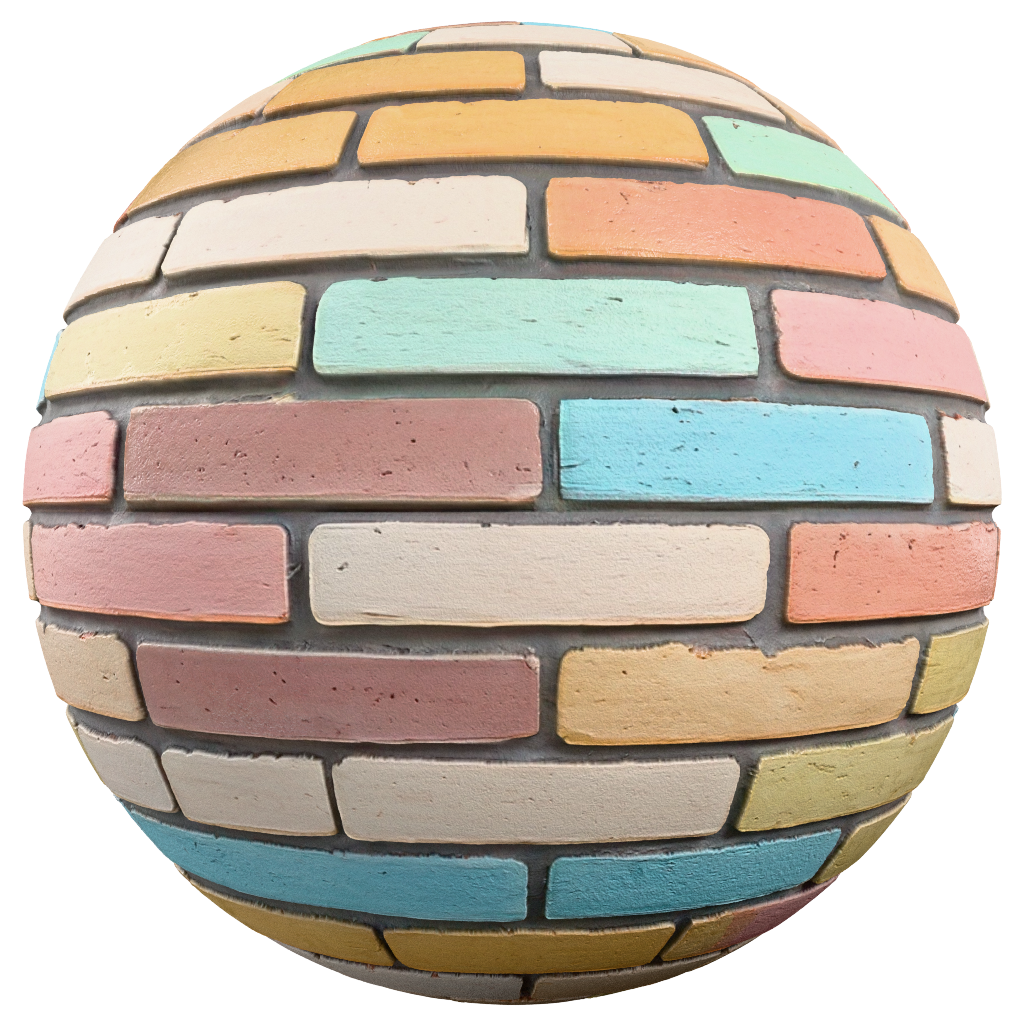 Colorful Painted Brick Wall | FREE bricks materials | BlenderKit