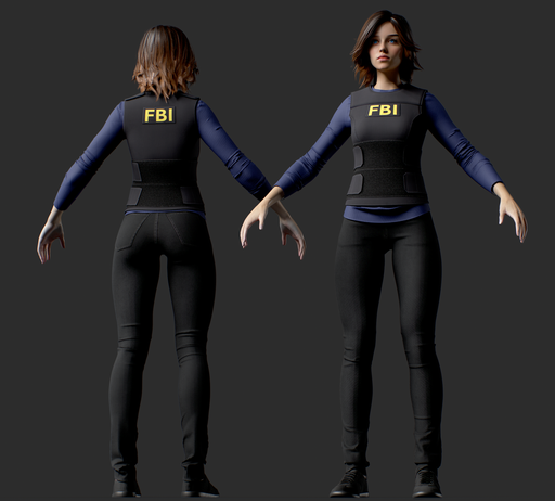 Female FBI Agent Character | Women models | BlenderKit