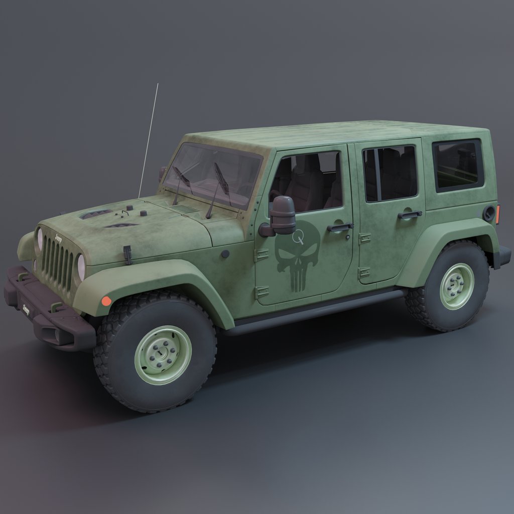 BlenderKit | Download the Jeep wrangler rubicon 2014 model