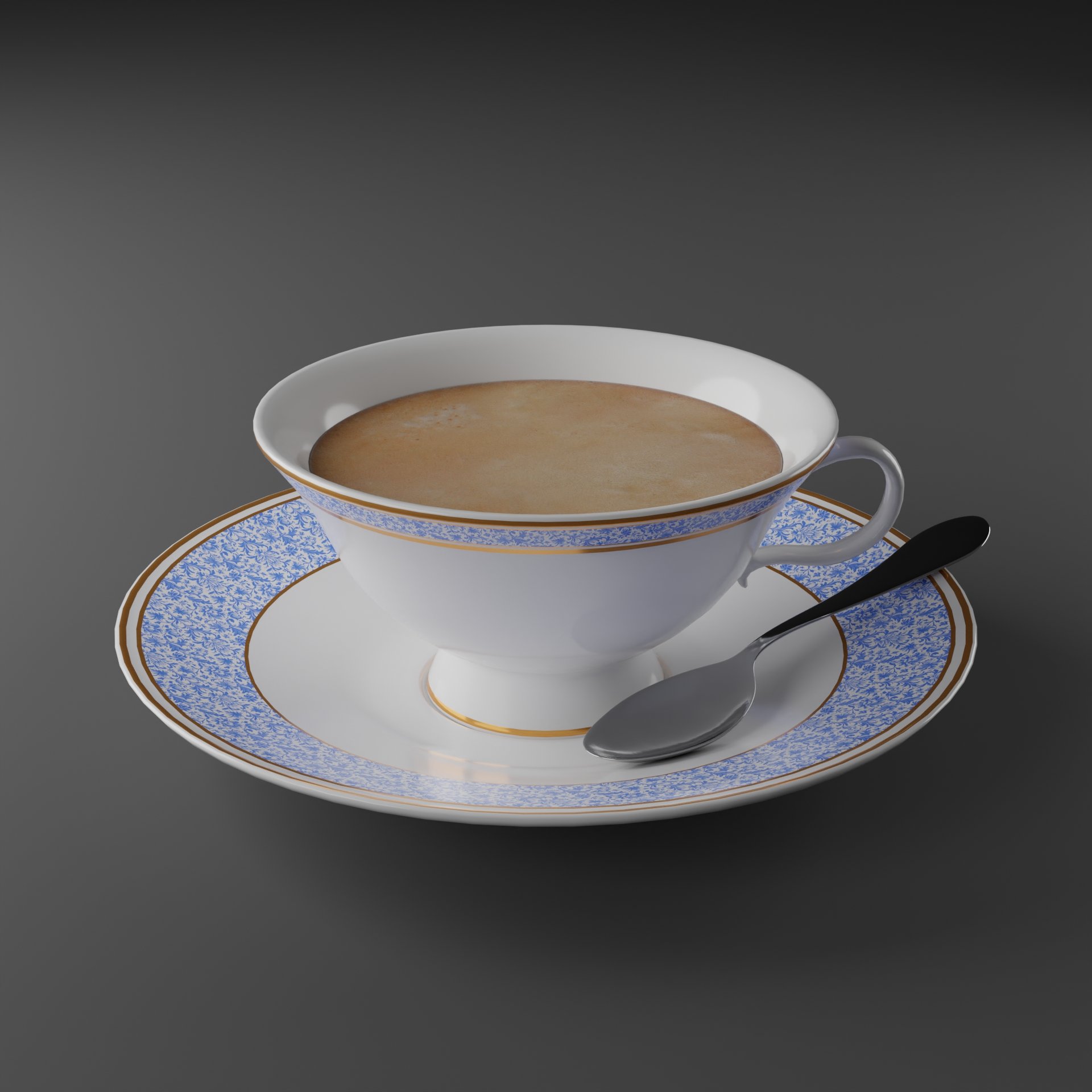 Elegant Teacup and Saucer | Restaurant / Bar models | BlenderKit