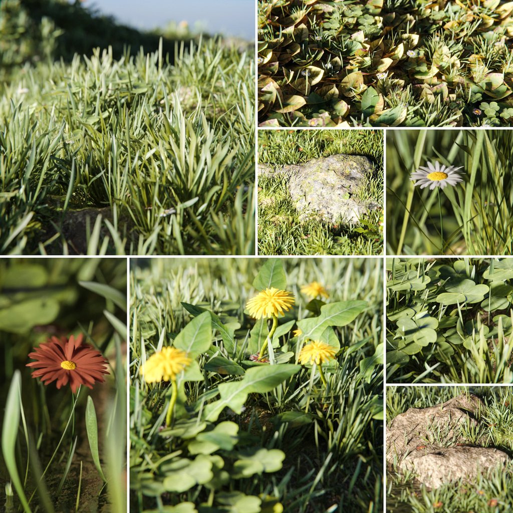 grass 1x1 m basic uncut | FREE 3D Grass models | BlenderKit