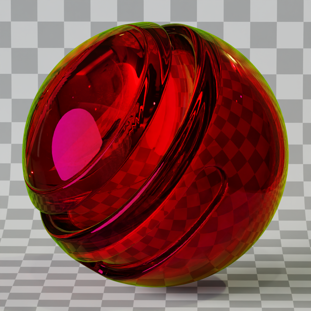 Iridescent Glass Red | FREE glass materials | BlenderKit