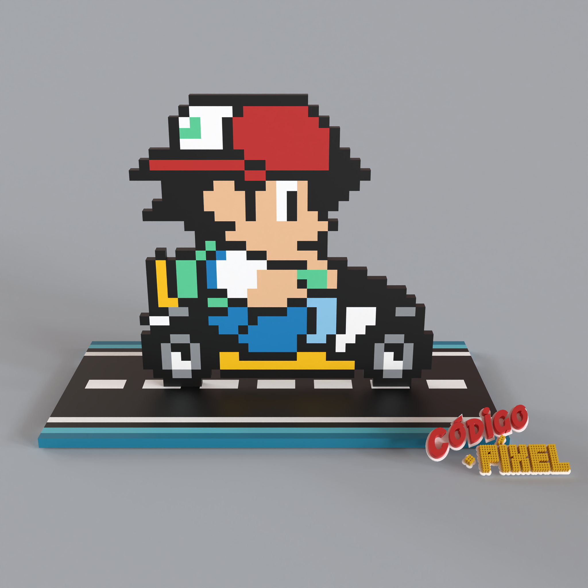 SMK043 - Super Pixel Kart Ash Ketchum | FREE 3D Character models ...