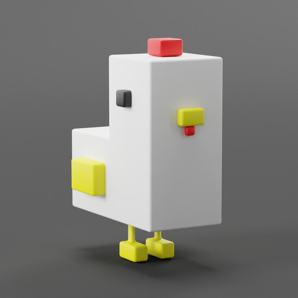 Cartoon Low Poly Chicken | Birds models | BlenderKit