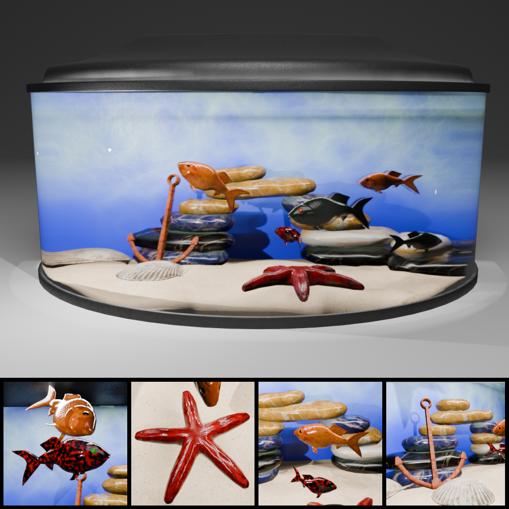 Aquarium with Animated Fish | Miscellaneous models | BlenderKit
