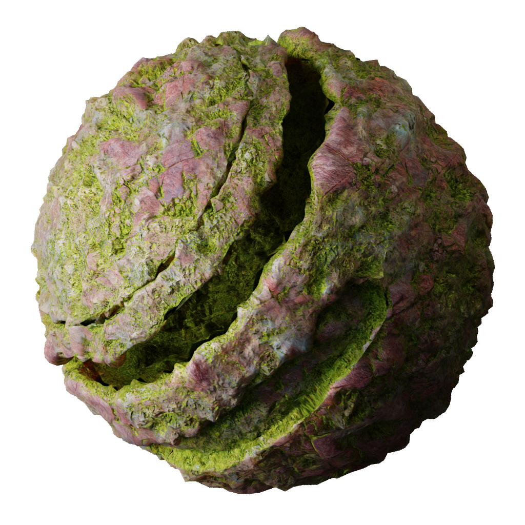 Pink Rock Moss | FREE stone materials | BlenderKit