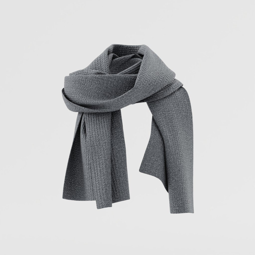 Gray Draped Scarf | Accessories models | BlenderKit