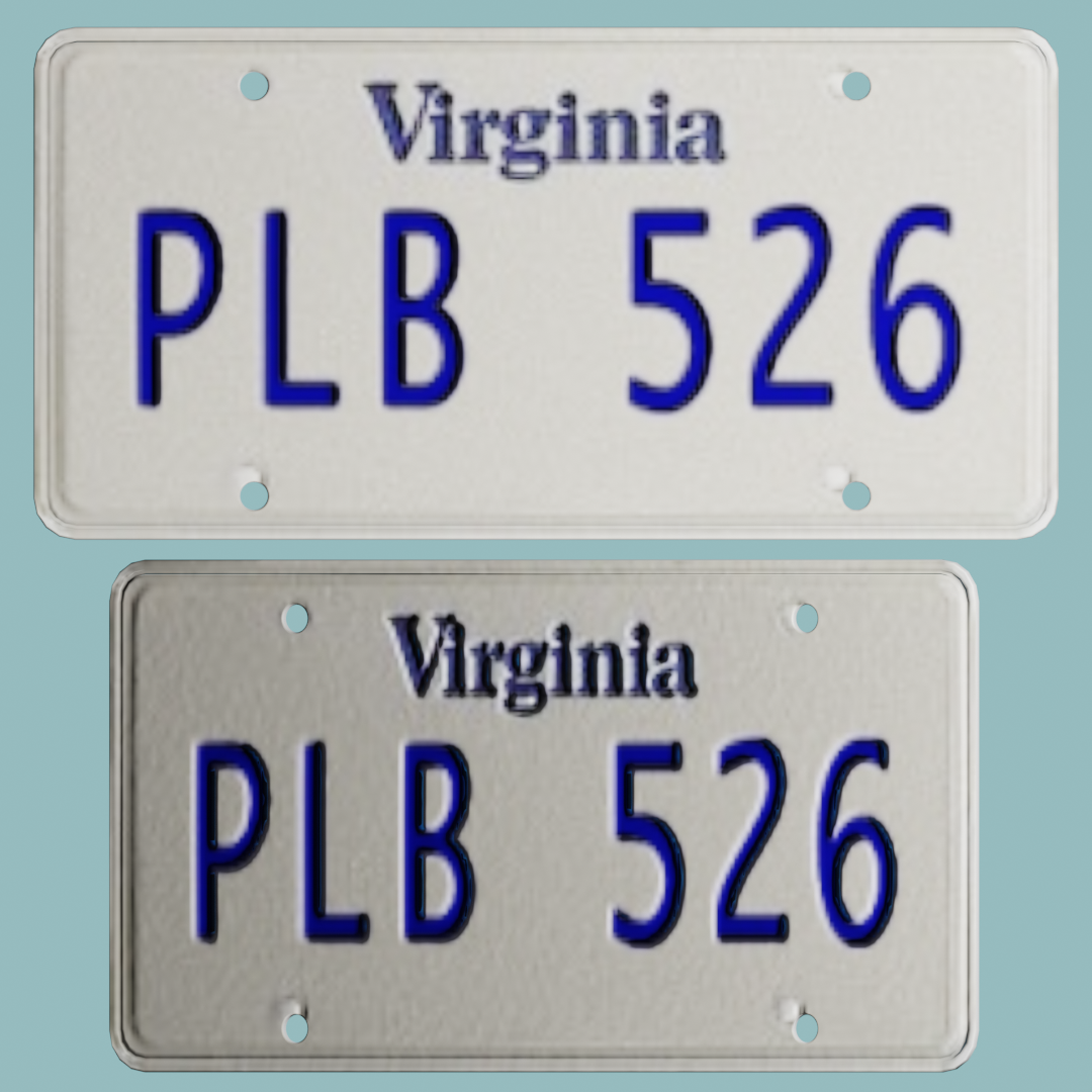 Virginia Licence plate PL | FREE Vehicle Parts models | BlenderKit