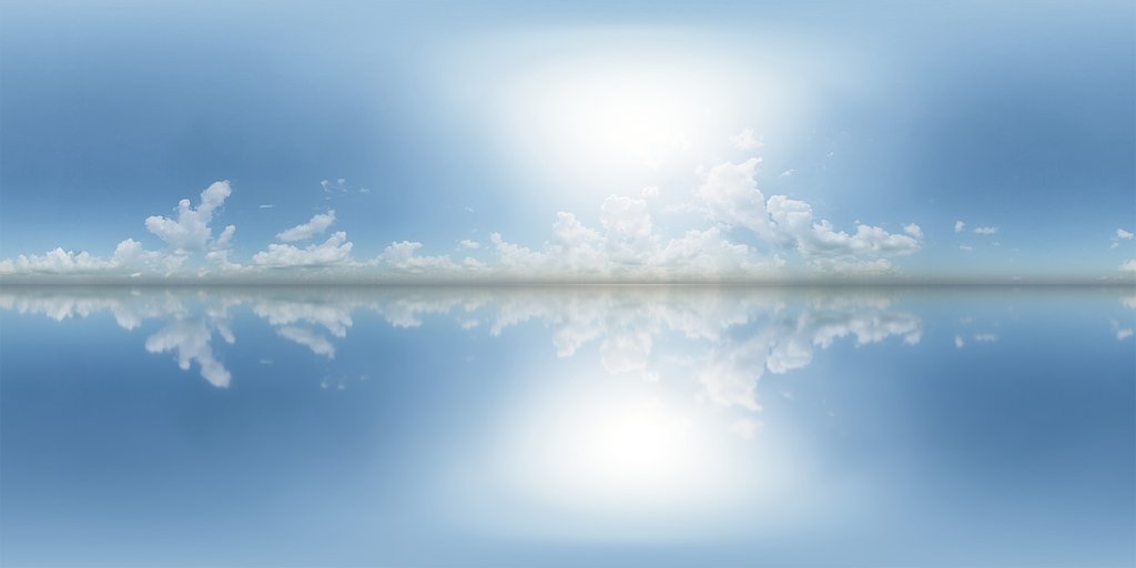 Clear Blue Cloud Horizon HDRI | Water Environments HDRis | BlenderKit