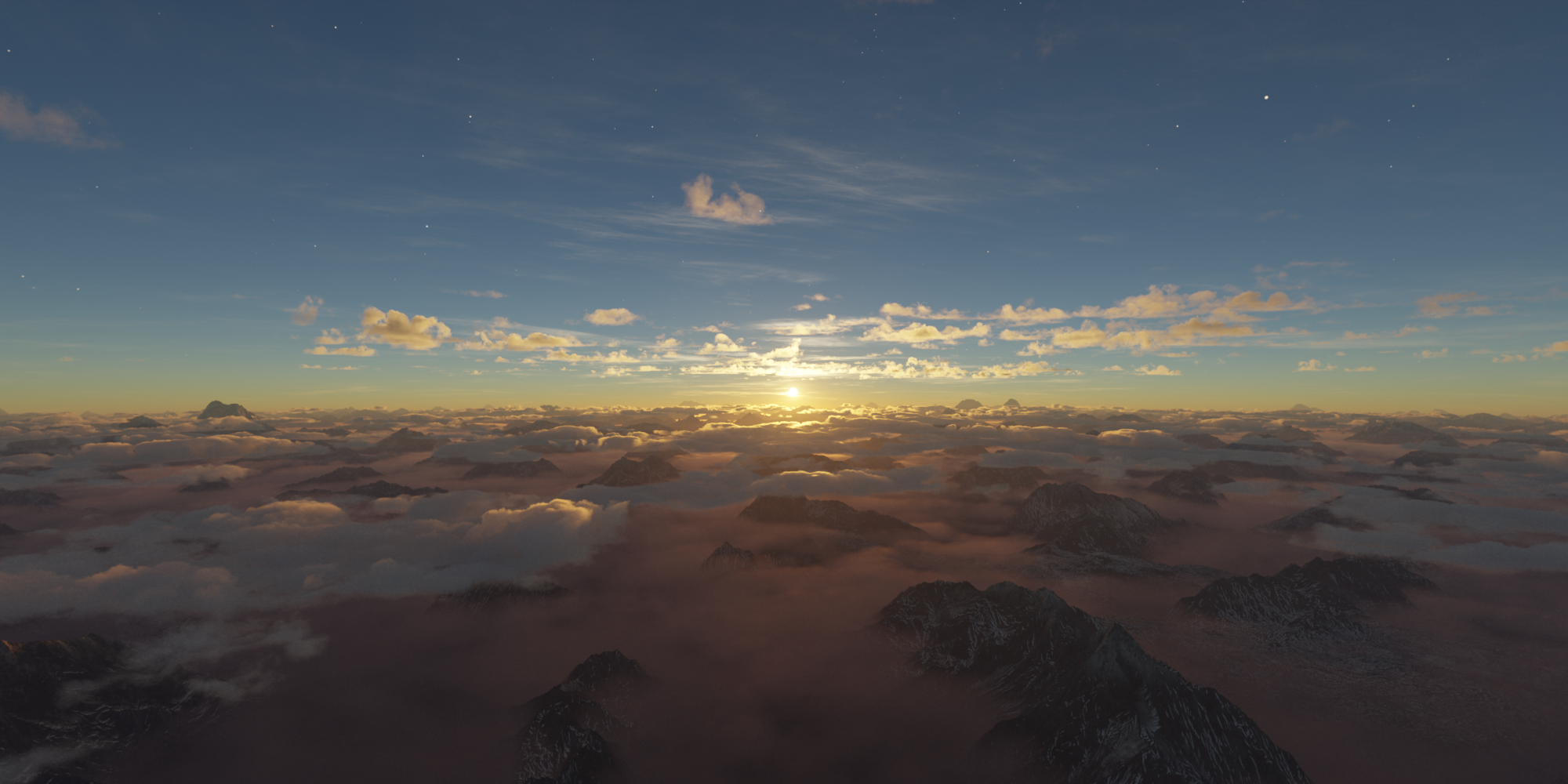 Aerial Mountain Landscape Golden Sunset | FREE Landscapes HDRis ...
