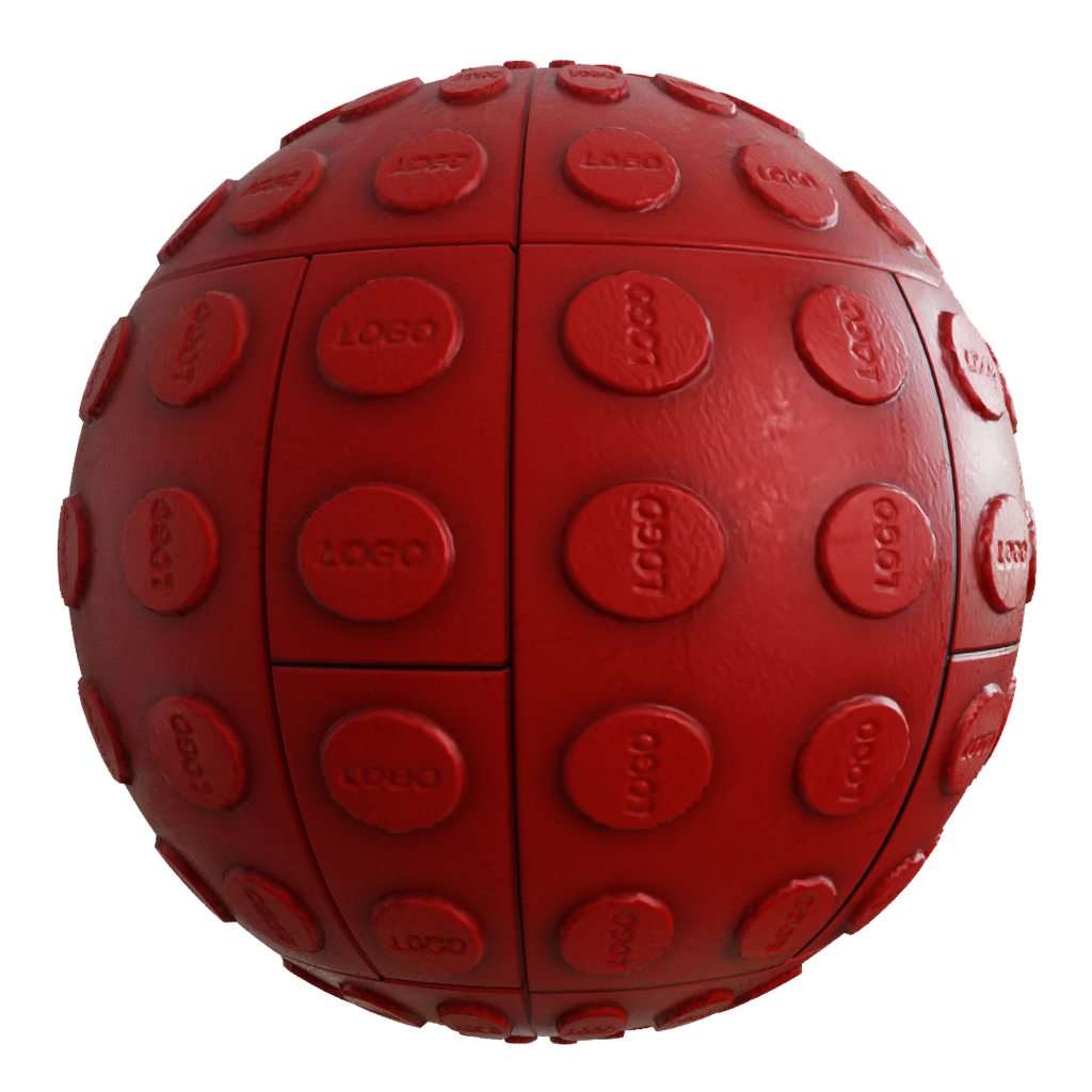 Lego Block Red | FREE plastic materials | BlenderKit