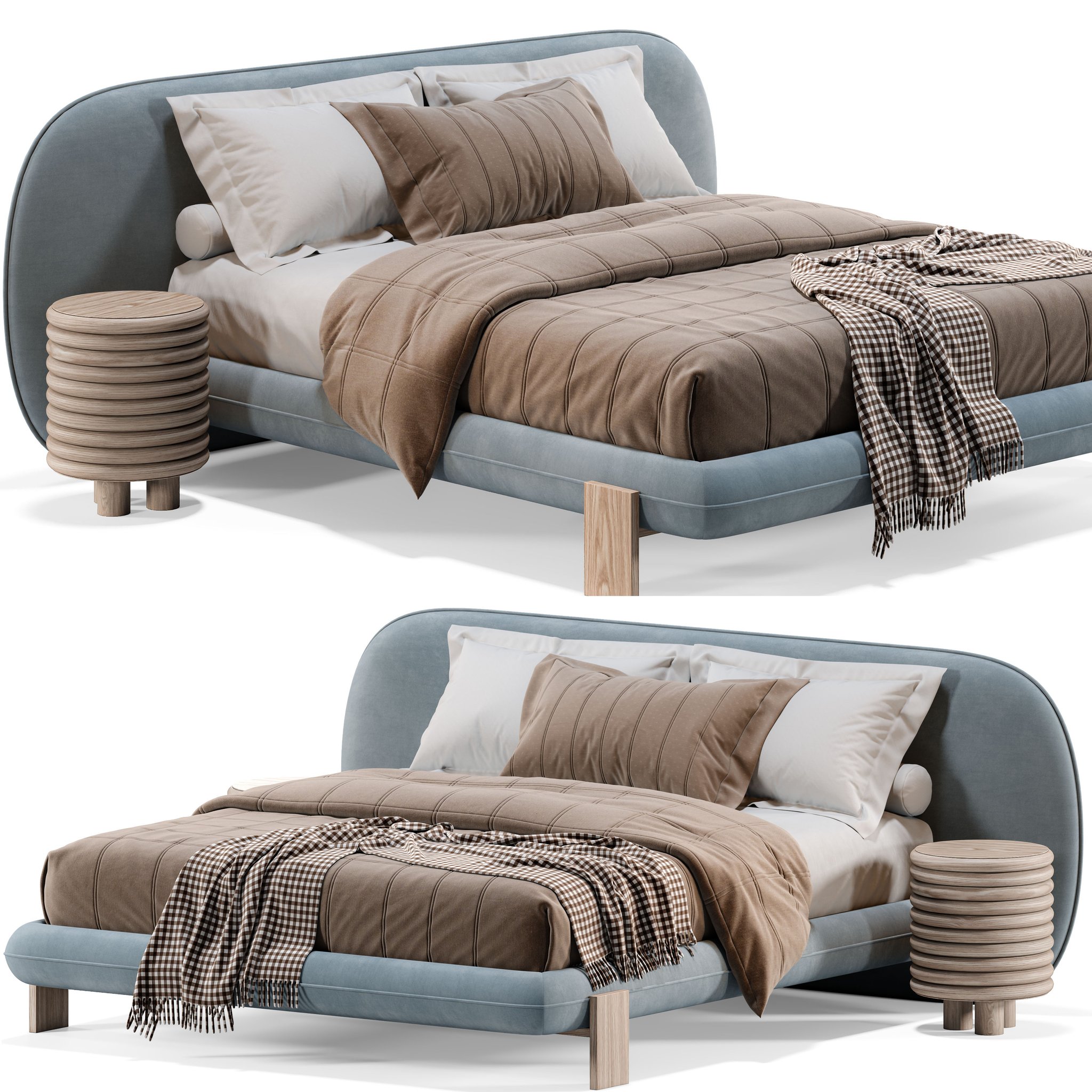 Bed Wabi Saba italia | Beds models | BlenderKit