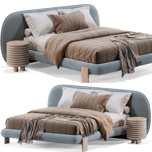 Bed Wabi Saba italia | Beds models | BlenderKit