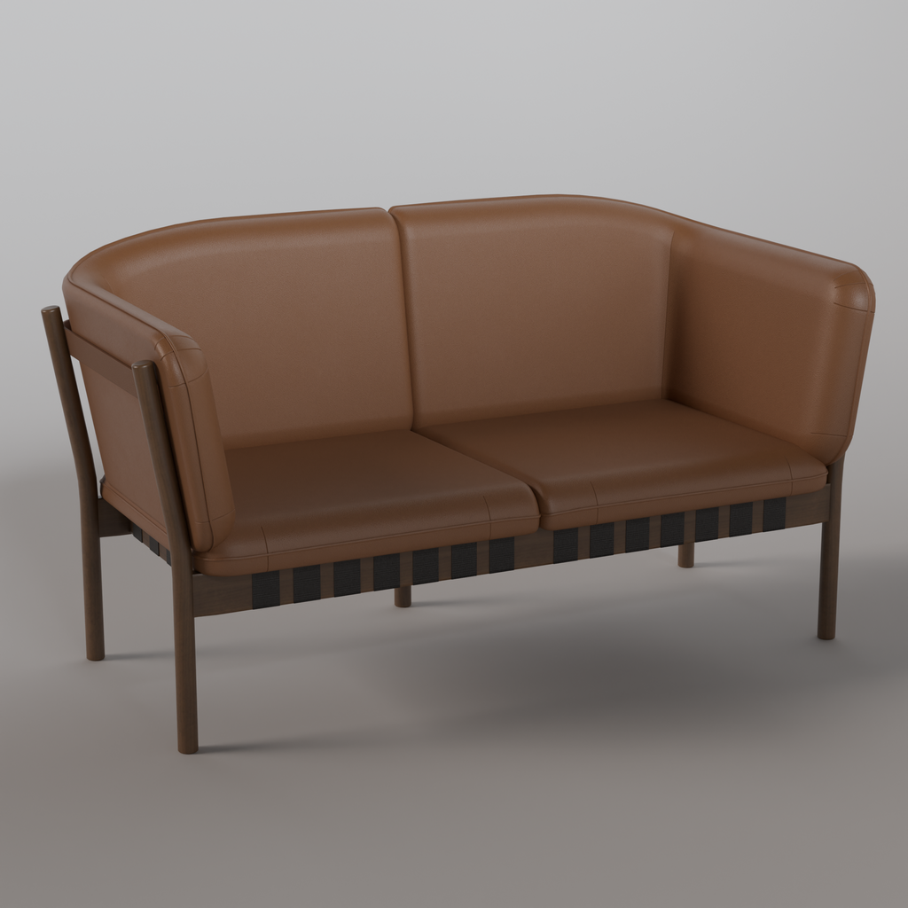 Dowel Two-seater sofa B114 | Sofas models | BlenderKit