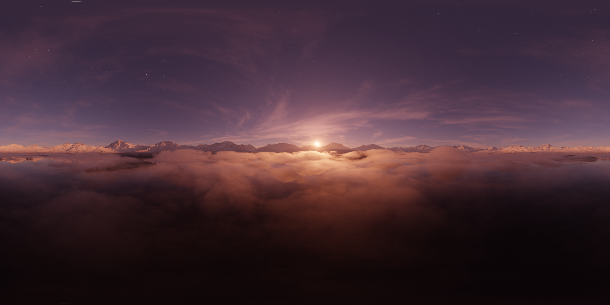 Pink Sunrise Sky Mountain Landscape | FREE Landscapes HDRis | BlenderKit
