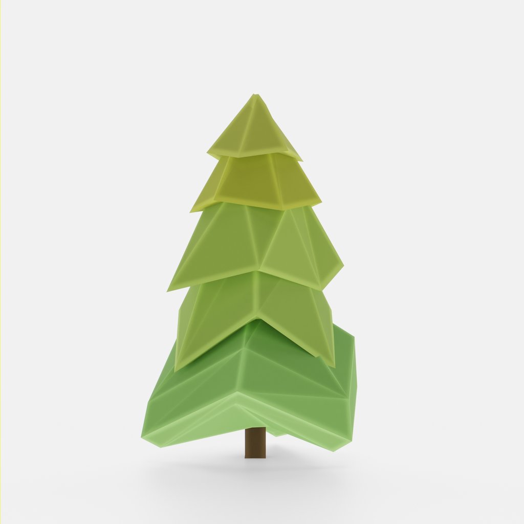 BlenderKit | Download the FREE Low Poly Pine Tree model