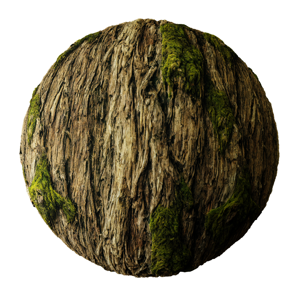 Tree Bark With Moss | FREE wood materials | BlenderKit
